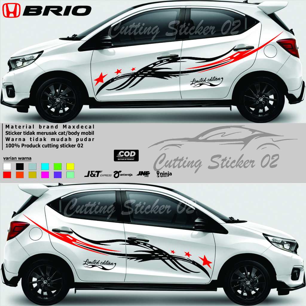 Brio Car Cutting Stickers List of Honda Brio Car Stickers All Types ...