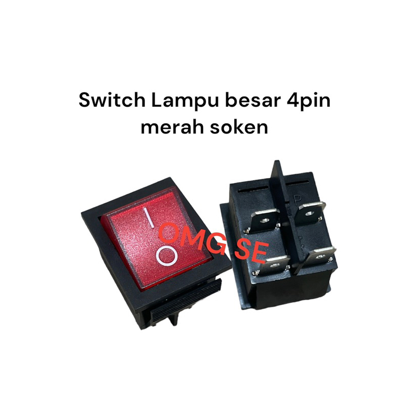 MERAH Red big light switch 4pin soken feet | Shopee Philippines