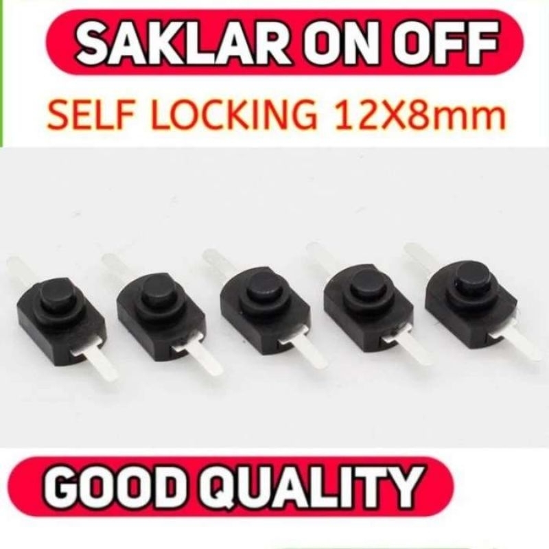 A321 Small Flashlight Switch 30v 1A 2 Feet Self Locking Push On Off ...