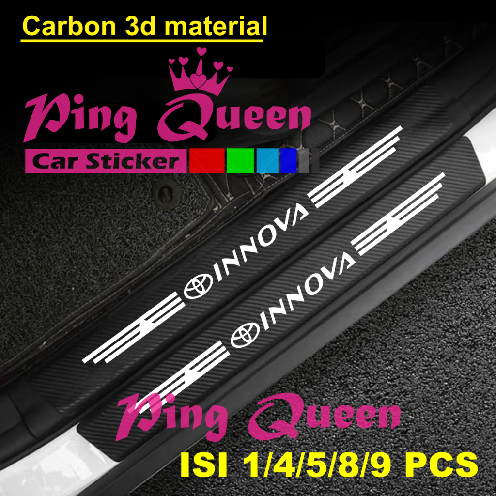 Sticker 9pcs carbon toyota innova cutting Sticker Car Door Protector ...
