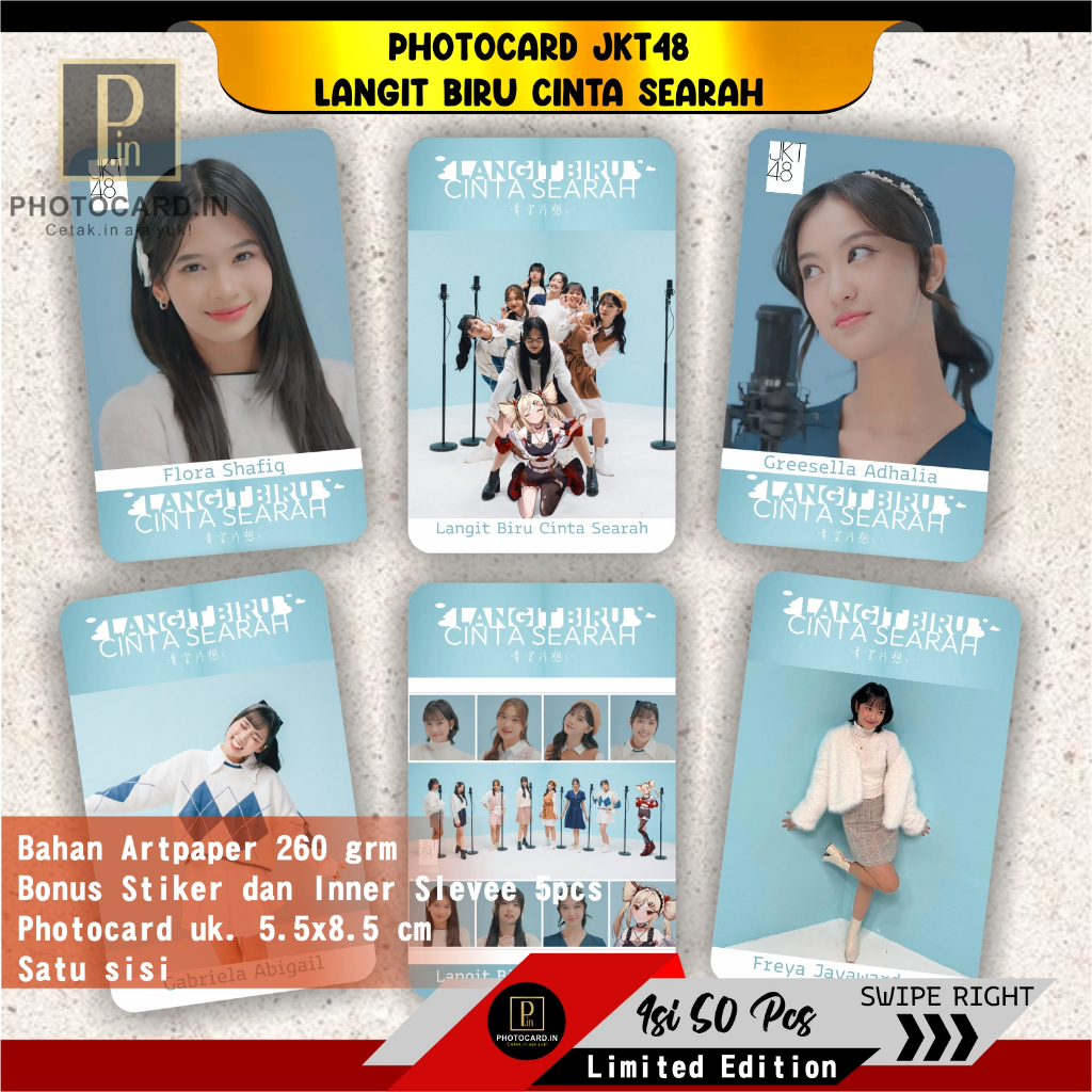 Photocard JKT48 edition Sky Blue Love Unidirectional 50 pcs Unofficial ...