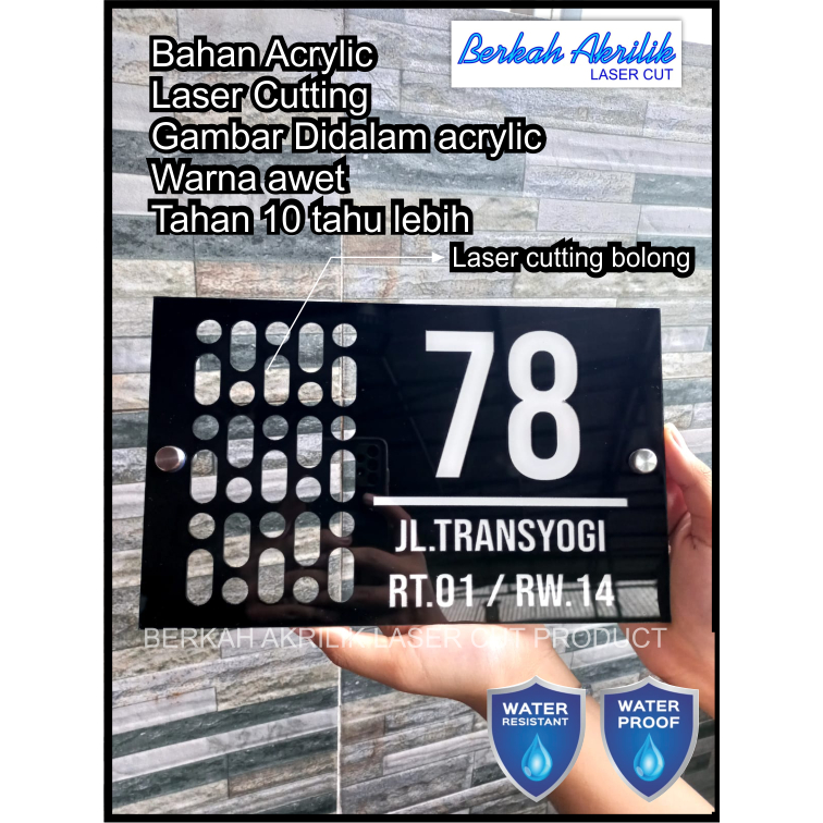 Acrylic aesthetic series outdoor waterproof house number board | Shopee ...