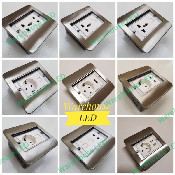 3rd Table Floor Socket HIDE Module Contents 2Pin Telp Data Socket Cat6 ...