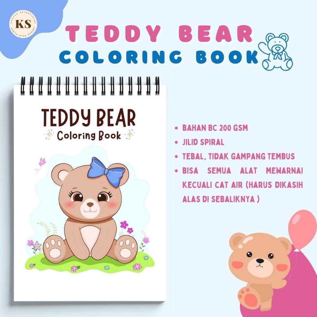 Teddy BEAR Coloring Book Cozy Healing Art Coloring Book Teenage Adult ...