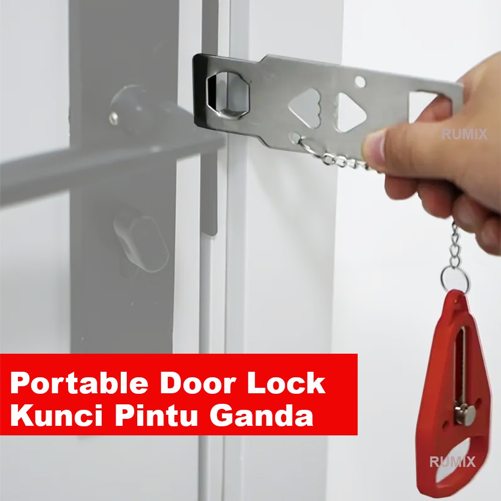 Portable Door Lock Travel Hotel Double Lock Boarding Door Home Toilet ...