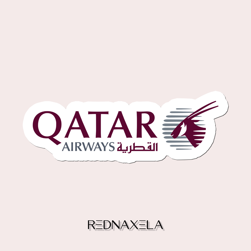 Qatar Airways Vinyl Sticker Outdoor Luggage Sticker Waterproof Sticker ...