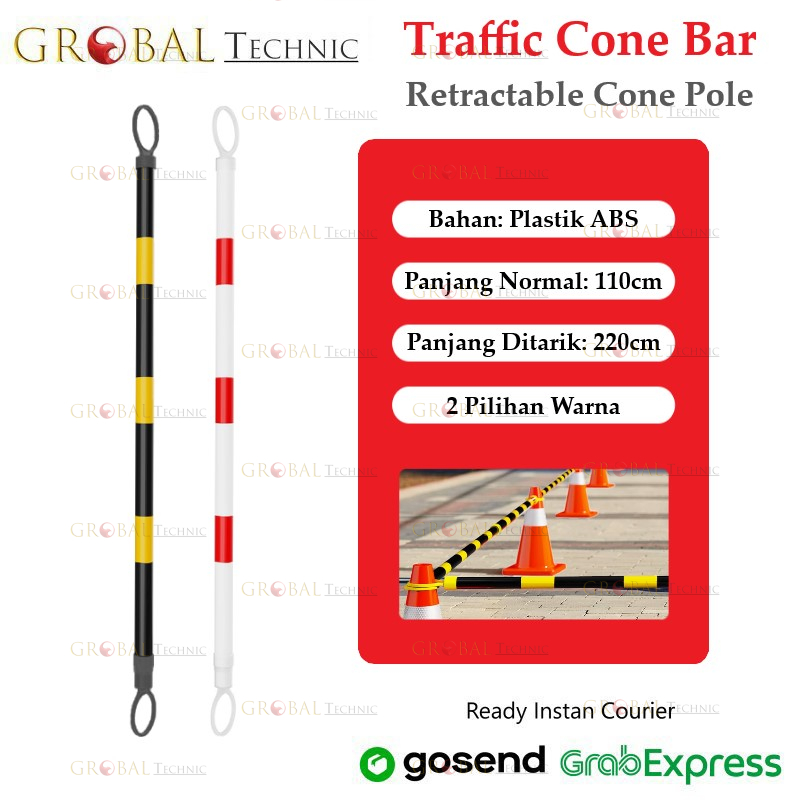 Safety Traffic Cone Bar Reflective ABS Retractable Cone Pole/Cone Bar ...