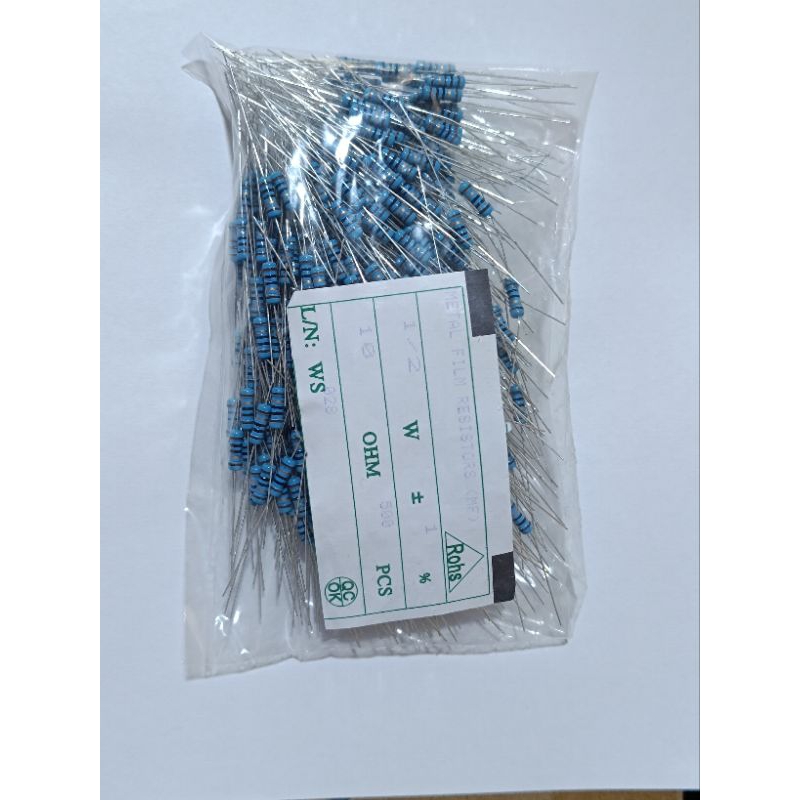 500 pcs resistors 1/2 watt 100R 10R R 1/2w blue 0.5 watt metal film ...