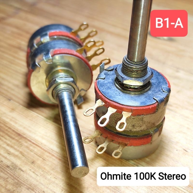 Potentio B100K 2W Stereo MILITARY grade OHMITE GOLD PIN big body Made ...