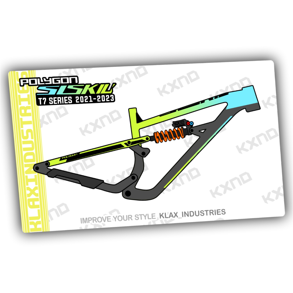SISKIU T7 CUSTOM polygon Frame Decal 2021 2023 KLAX INDUSTRIES Bicycle ...