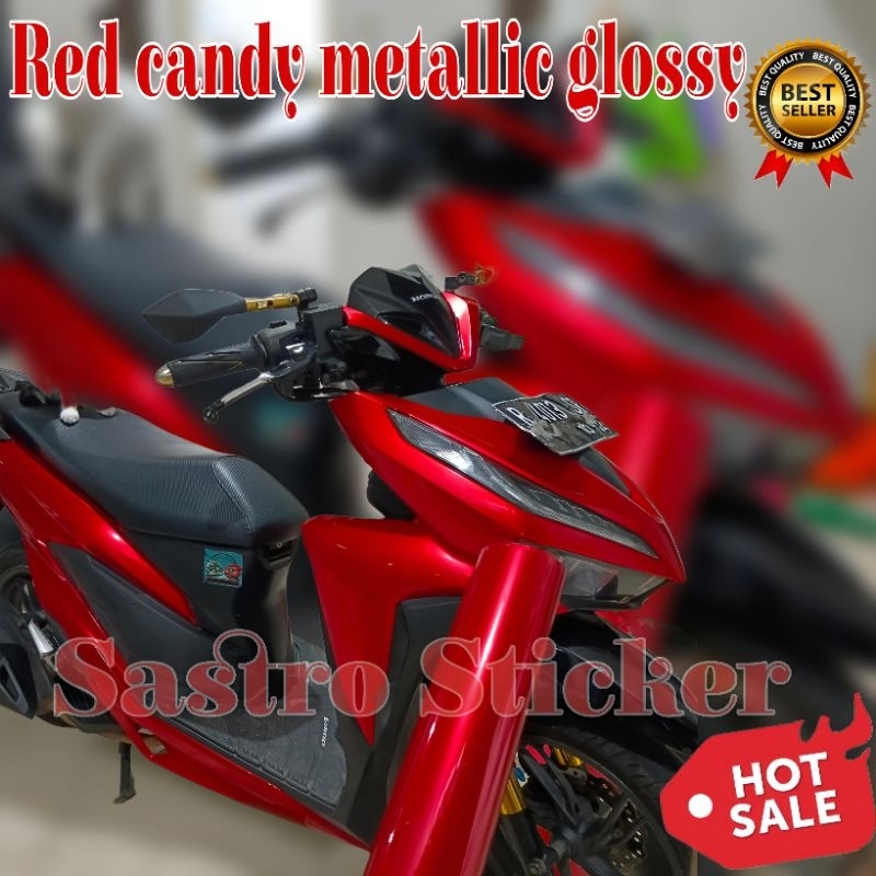 MERAH Glossy CANDY Metallic Red Velvet STICKER/Maroon Red Velvet ...