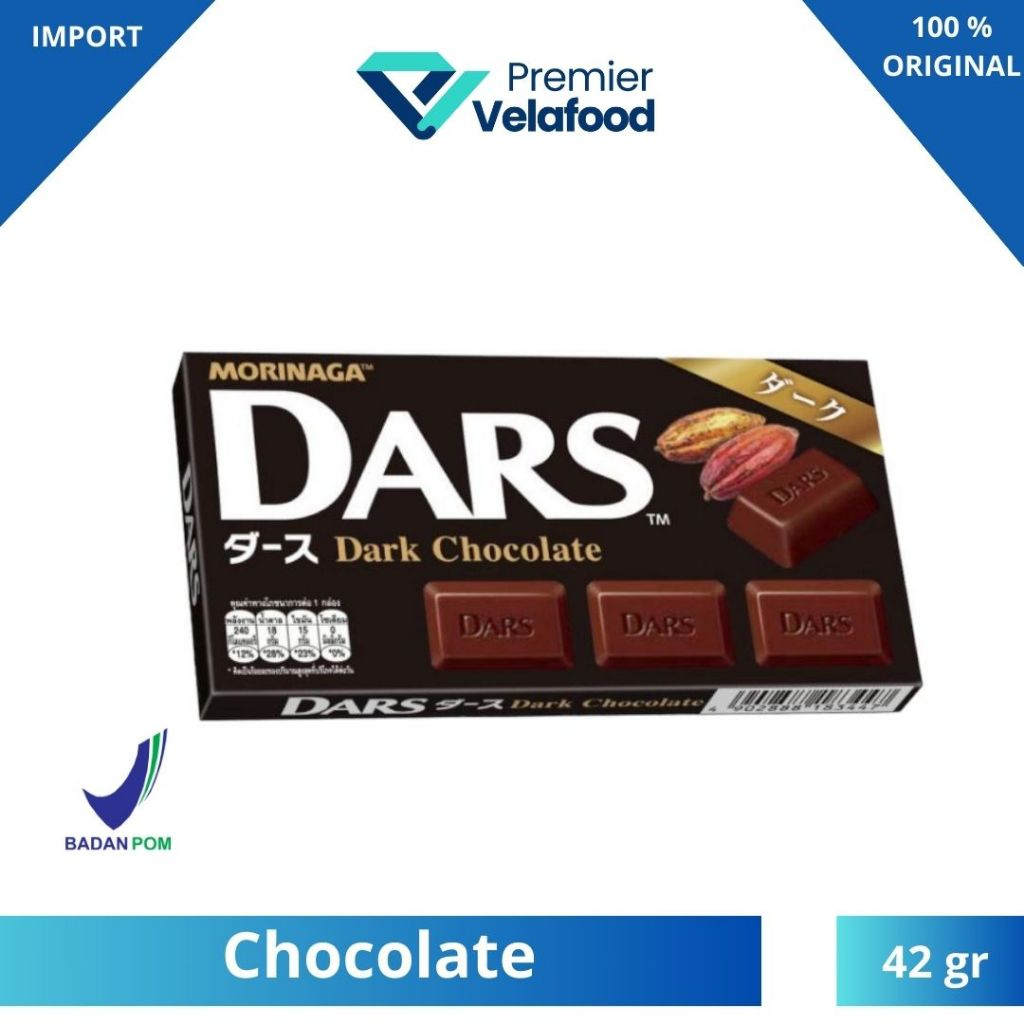 MORINAGA DARS DARK CHOCOLATE - 42gram I CEMILAN CHOCOLATE I SNACK ...