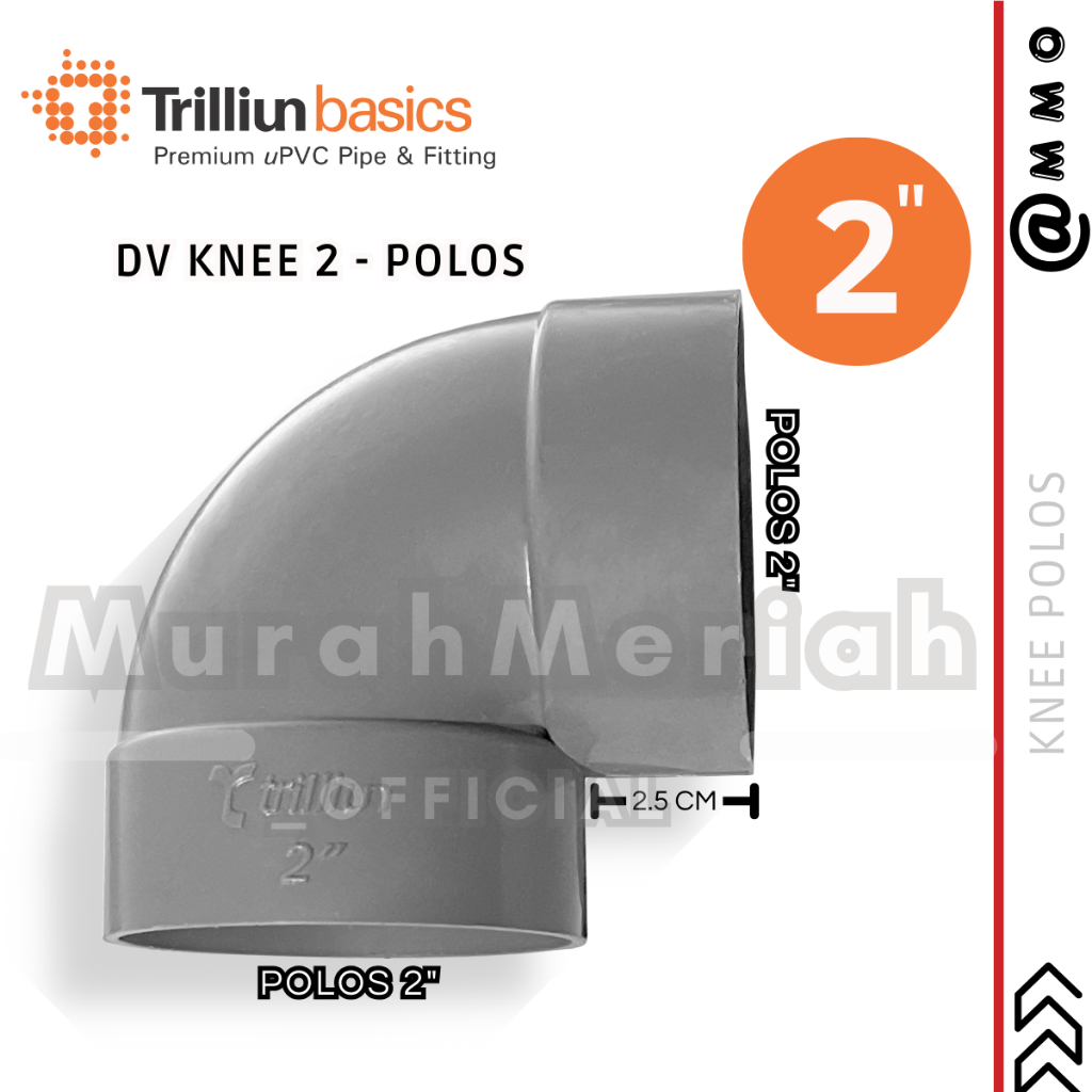Elbow DV 2 INCH TRILLION KNEE 2 DIM PLAIN KNEE 2 INCH FITTINGS PVC PIPE ...