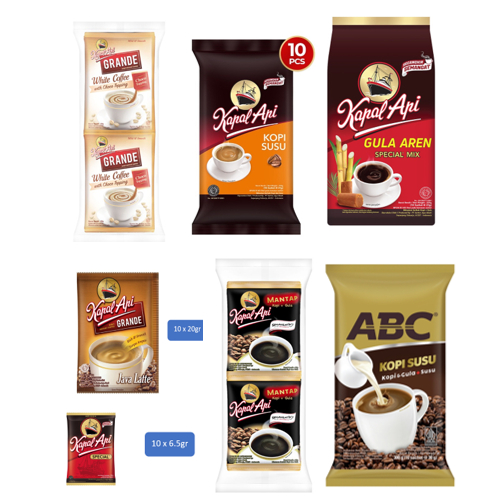 Kapal Api Renceng Sachet Coffee Filled with 10 / ABC Milk Coffee ...