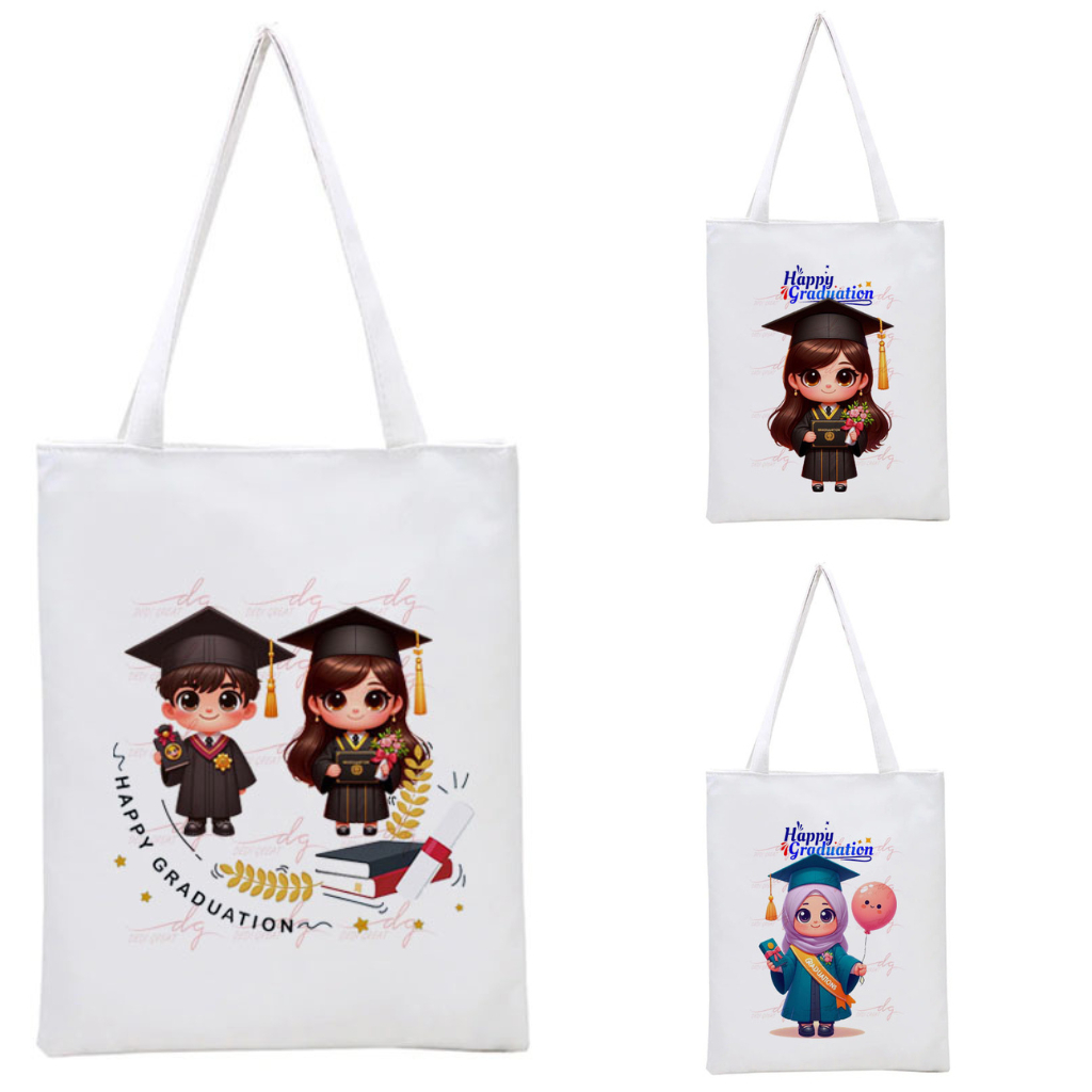 Cute Children's Happy Graduation Graduation Tote Bag Canvas Goodie Bag ...