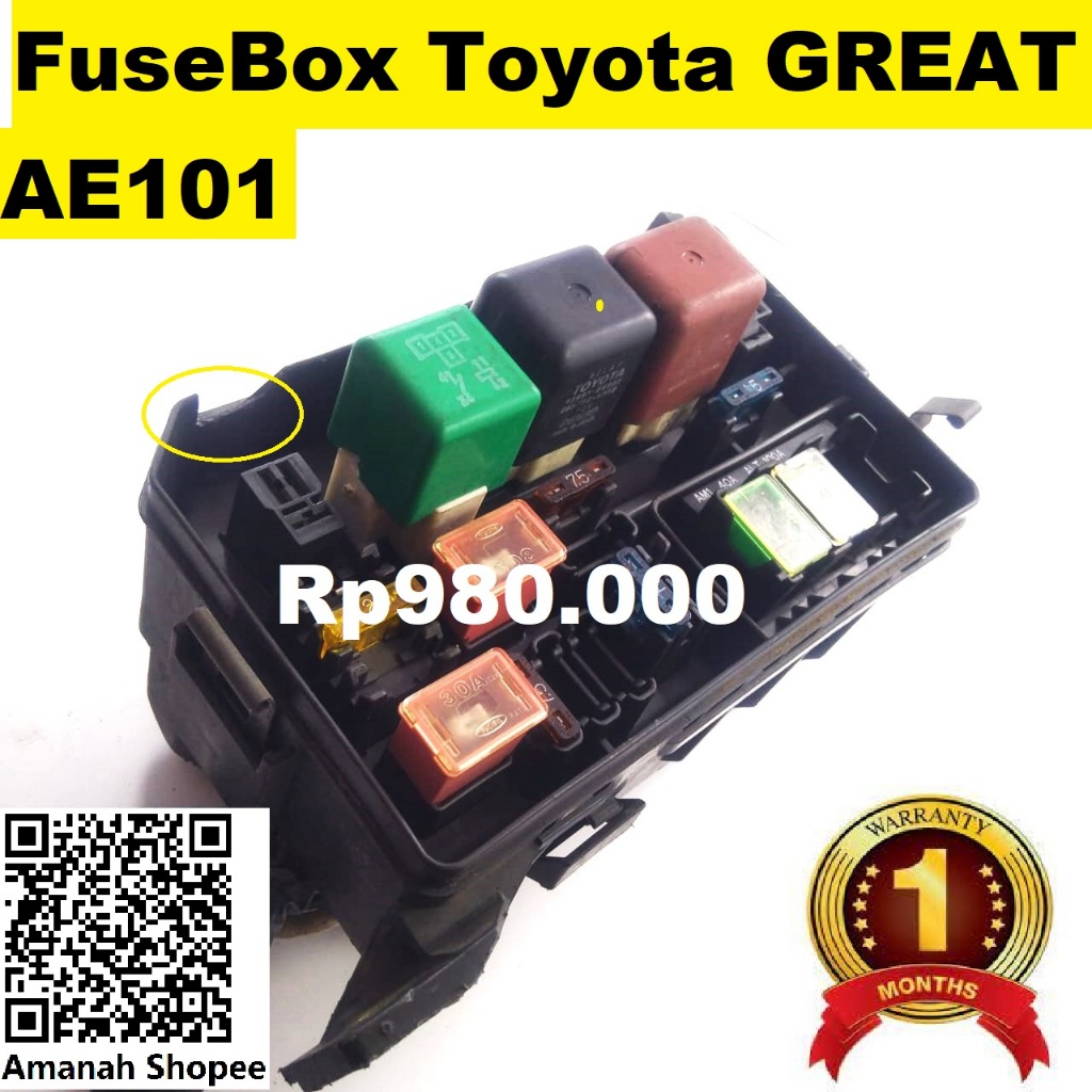Fuse box skring bok toyota corolla great Fuse ae101 gret fusebox relay Fuse House original ...