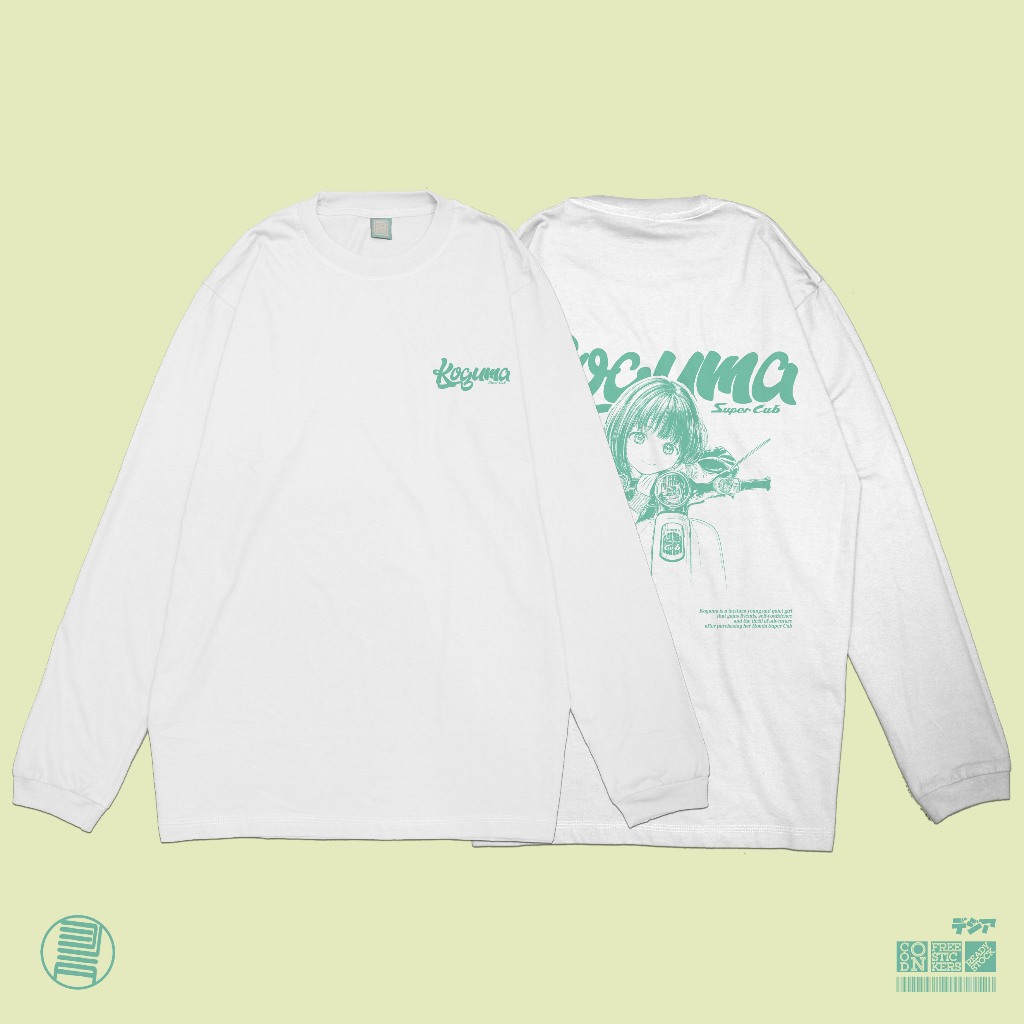 Longsleeve Kaos Koguma Super Cub Retro Motor Club Anime Manga T-Shirt ...