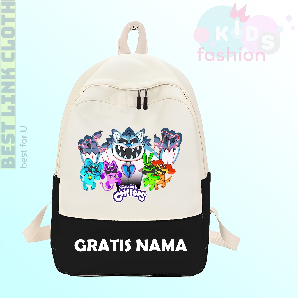 School Backpack Smiling Critters Animation Free Name | Shopee Philippines