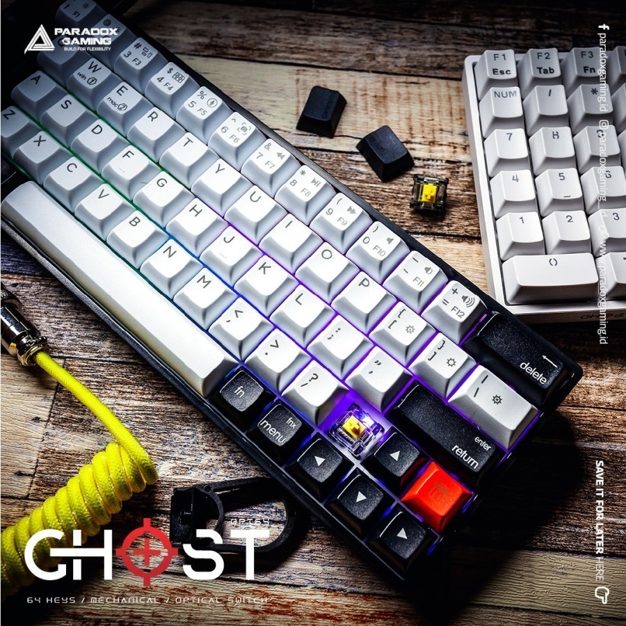 Paradox Gaming GHOST GH64-GK1 PBT Radium Vulture Type-C RGB 64% Gaming ...
