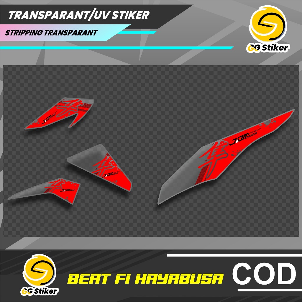 Simple UV CLEAR Transparent STRIPING HONDA BEAT FI HAYABUSA | Shopee ...