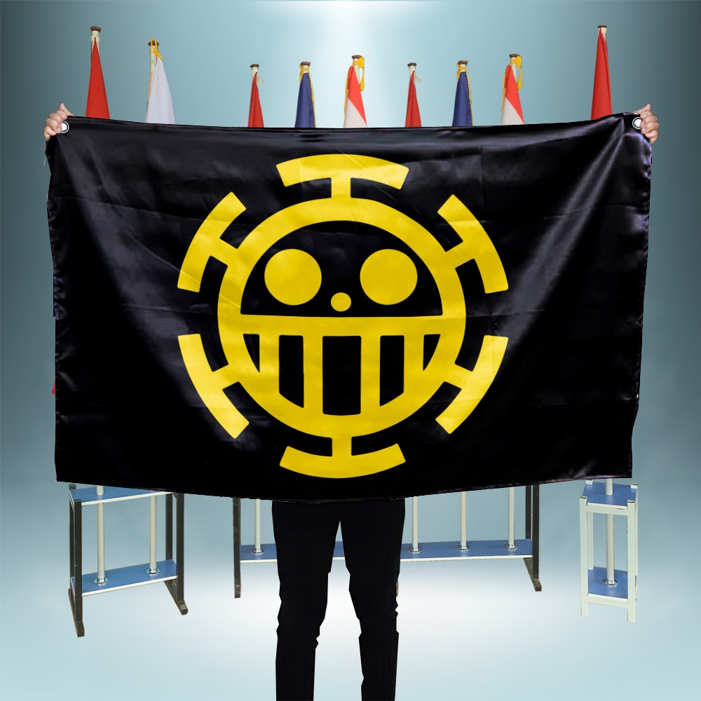 Heart Trafalgar Law One Piece Jolly Roger Flag - Wall Decor Cloth ...