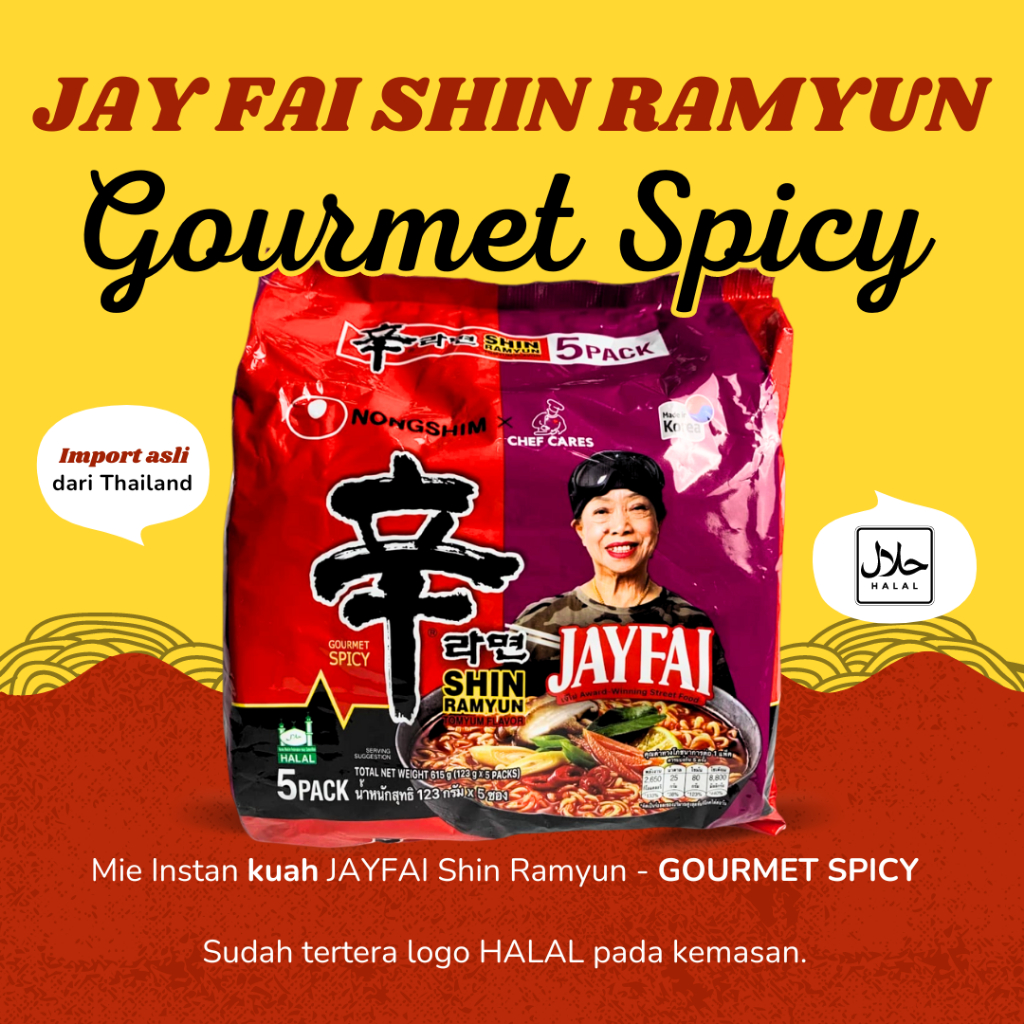 (HALAL) Jayfai Shin Ramyun x JayFai instant Noodles (GOURMET SPICY ...