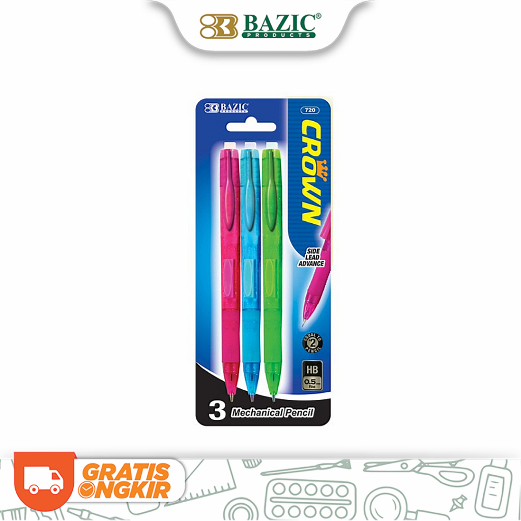 Bazic Crown Mechanical Pencil 0.5mm / Mechanical Pencil | Shopee ...