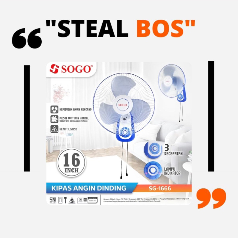 Sogo 16inch/sogo 16inch Wall Fan (SG-1666) | Shopee Philippines