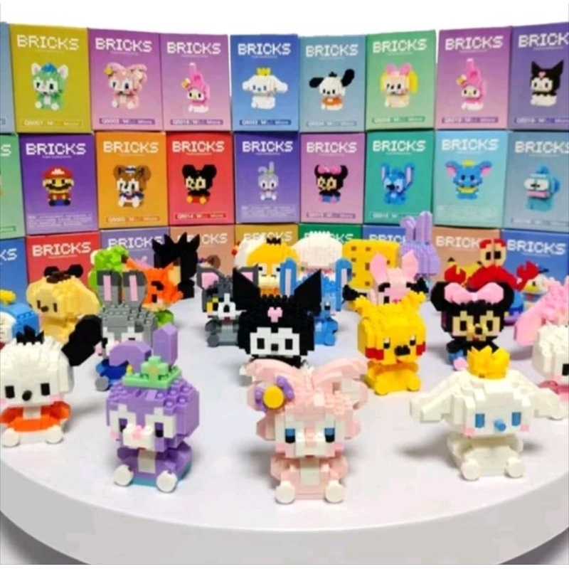Bricks Toys Cartoon Characters Mini Puzzle Blocks Characters Children's ...