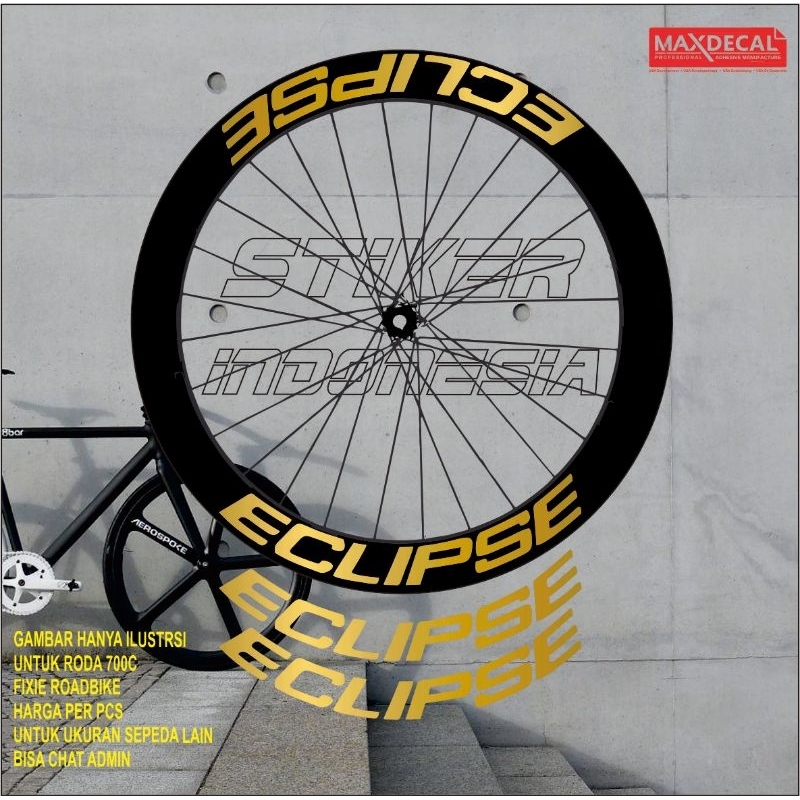 ECLIPSE gold fixie road bike rim stickers | Shopee Philippines