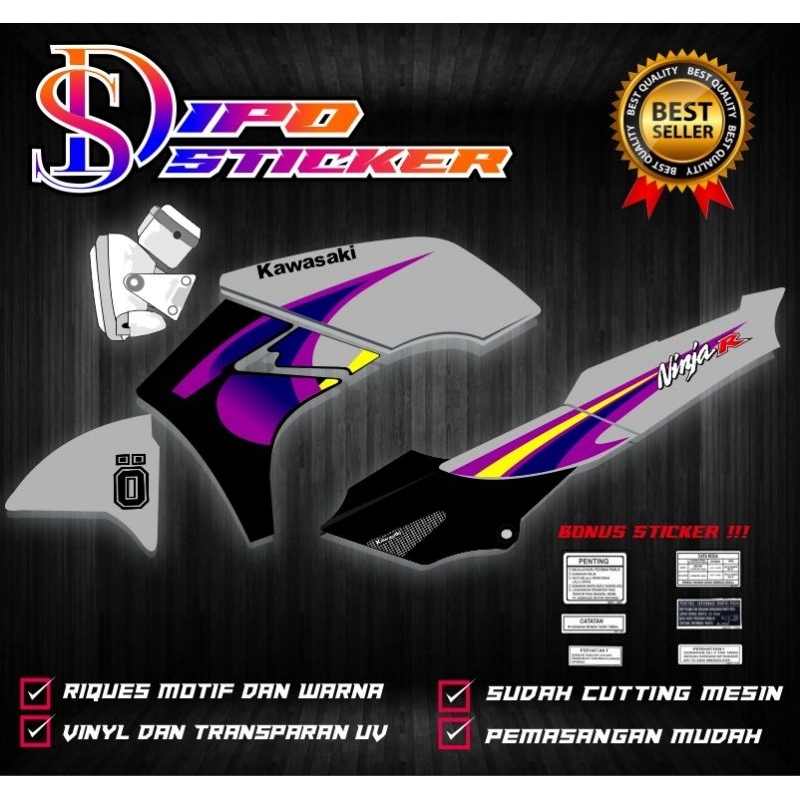 Ninja r striping sticker custom kis transparent UV (can request ...