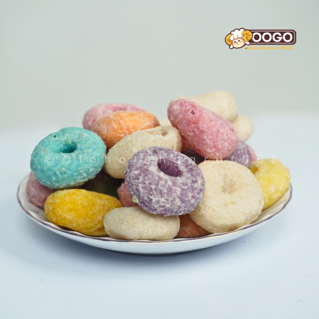 Oogo Getas Rainbow Donut 1Kg Cork Donut Pong Sweet Snack Styrofoam ...