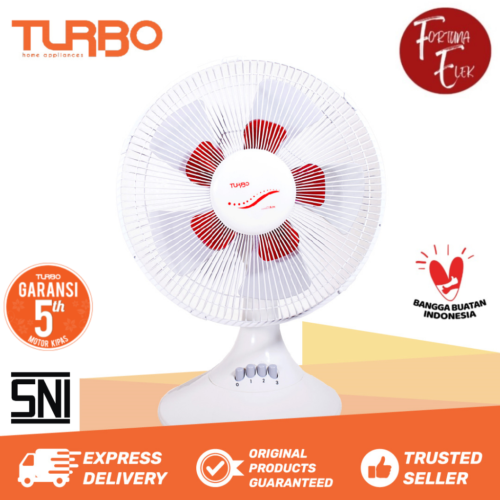 TURBO Desk Fan 12 inch Double Blade CFR 1082 Two Propeller Table Fan 5 ...