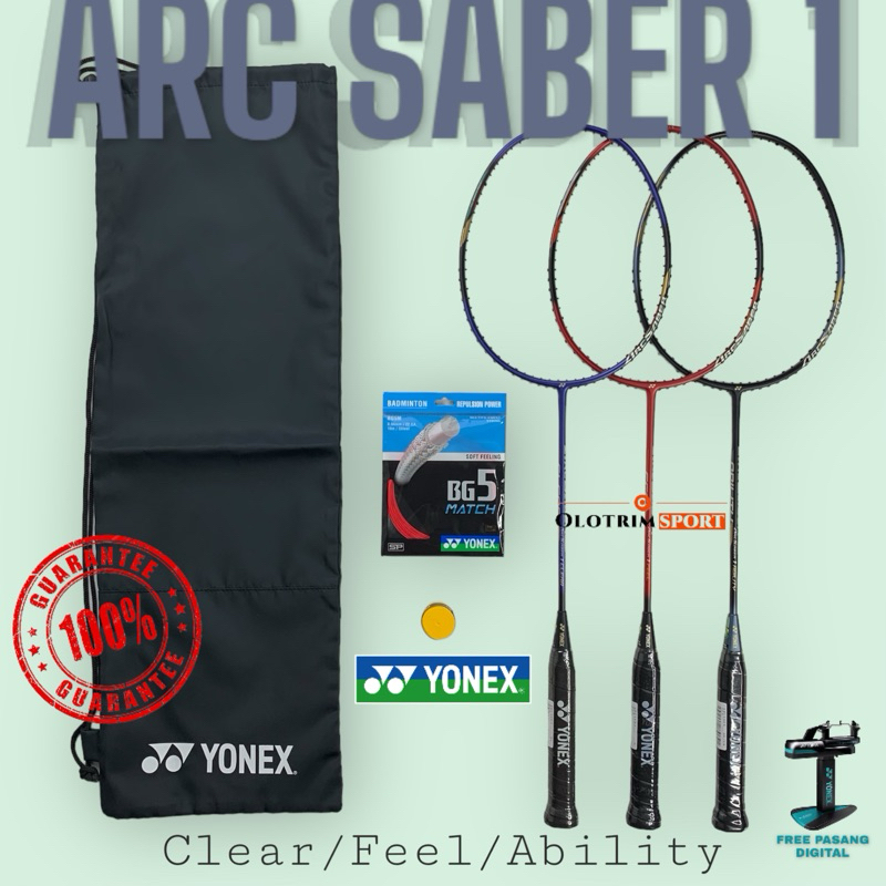 YONEX ARCSABER 0 1 73 ABILITY CLEAR FEEL ARC SABER Badminton Racket Original | Shopee Philippines