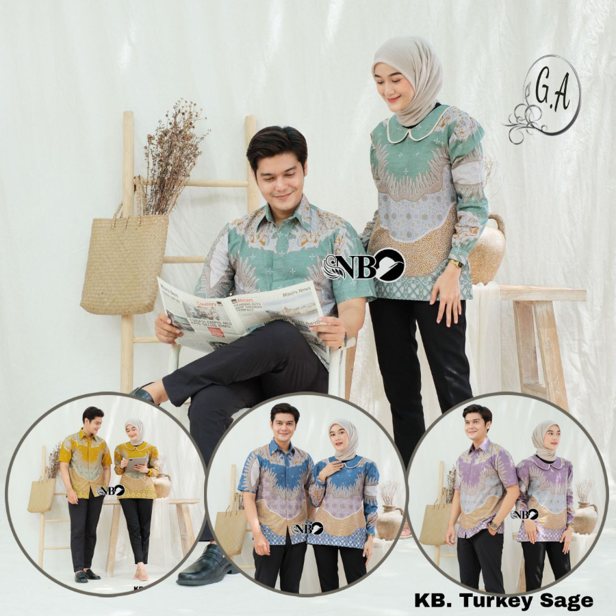 Batik Couple Office Uniform Turkey Motif Color Series - G.A Batik ...