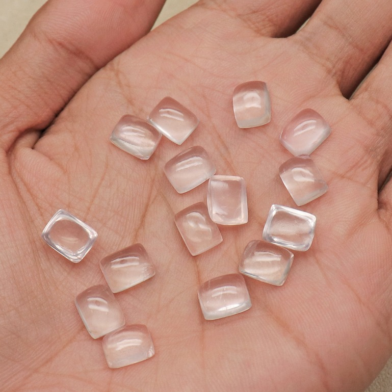 Natural ROSE QUARTZ OCTAGON CABOCHON SIZE 7x9 mm | Natural ROSE QUARTZ ...