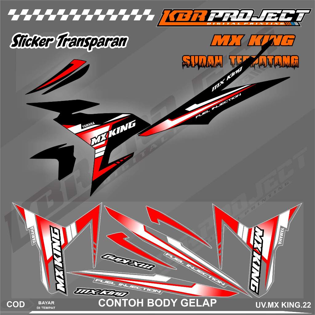 MX KING 150 STRIPING STICKERS PREMIUM TRANSPARENT COOL MOTORCYCLE LIS ...