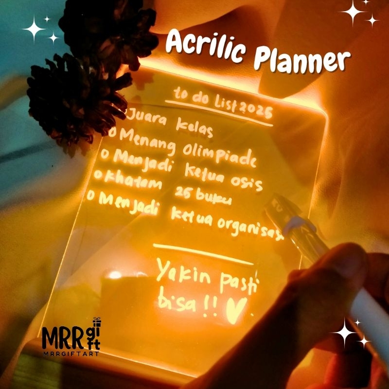 Acrylic PLANNER FREE MARKERS TO DO LIST/LIGHT UP WHITEBOARD/Plain LED ...
