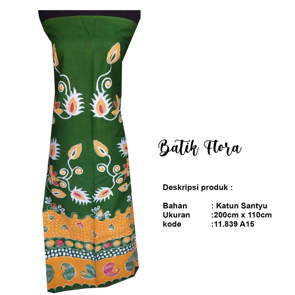 KEMEJA HIJAU Tabinaco written batik - written batik with floral motifs ...