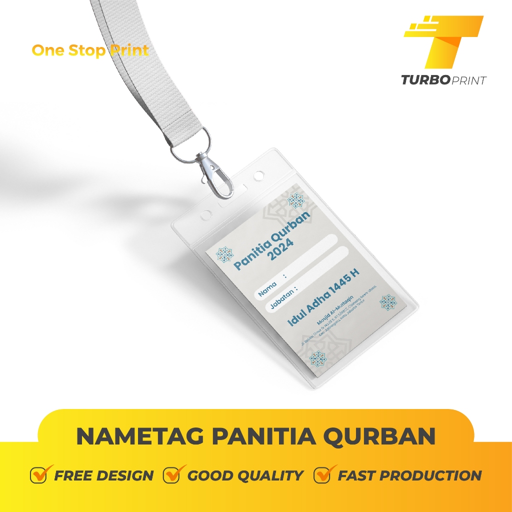 NAMETAG SIGN OF PANITIA PESERTA QURBAN / ID CARD CUSTOM NAME TAG ...