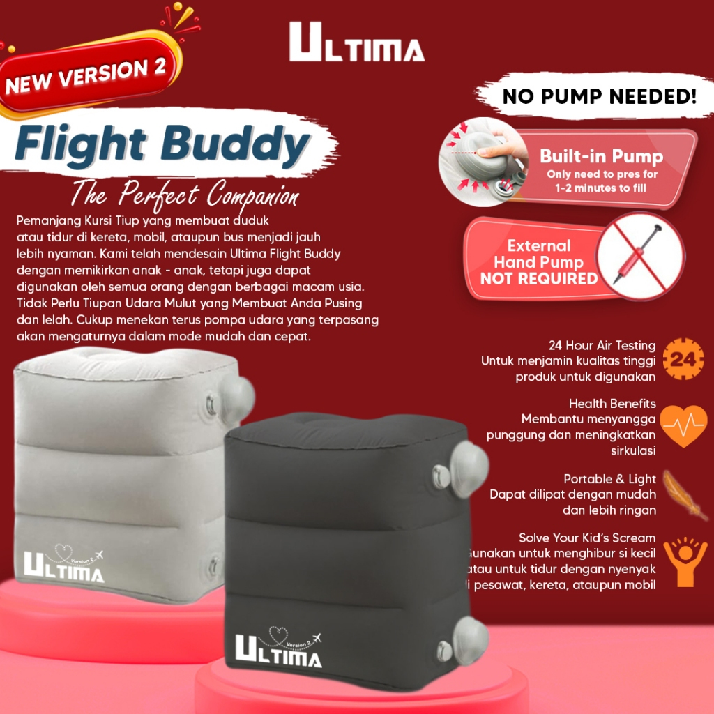 Ultima Flight Buddy Inflatable Foot Rest - For Boarding The Car Bus ...