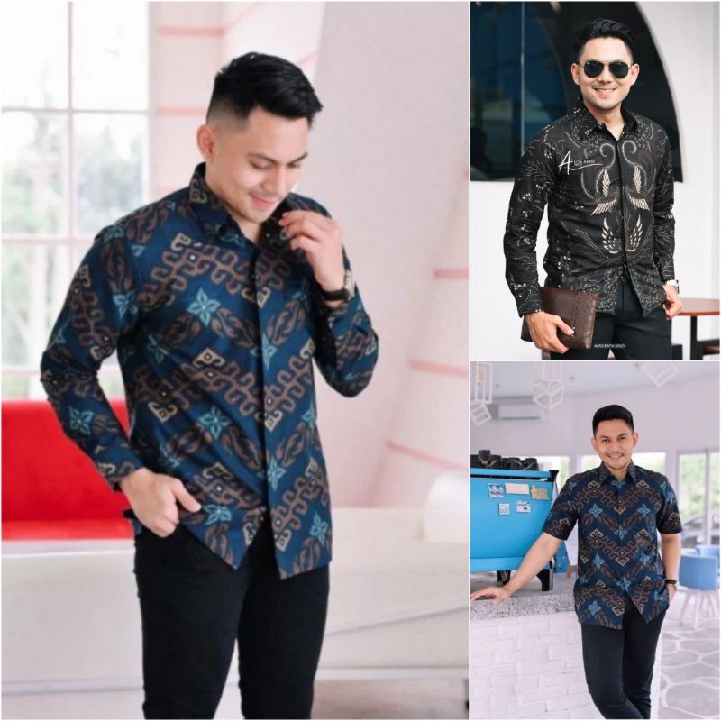 Men's BATIK long sleeve men's BATIK shirt big size JUMBO BATIK ML XL ...