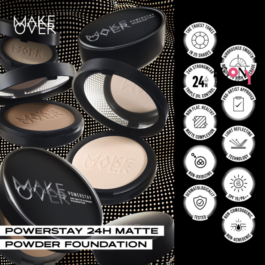 Make OVER Powerstay 24H Matte Powder Foundation - 12g Solid Powder ...