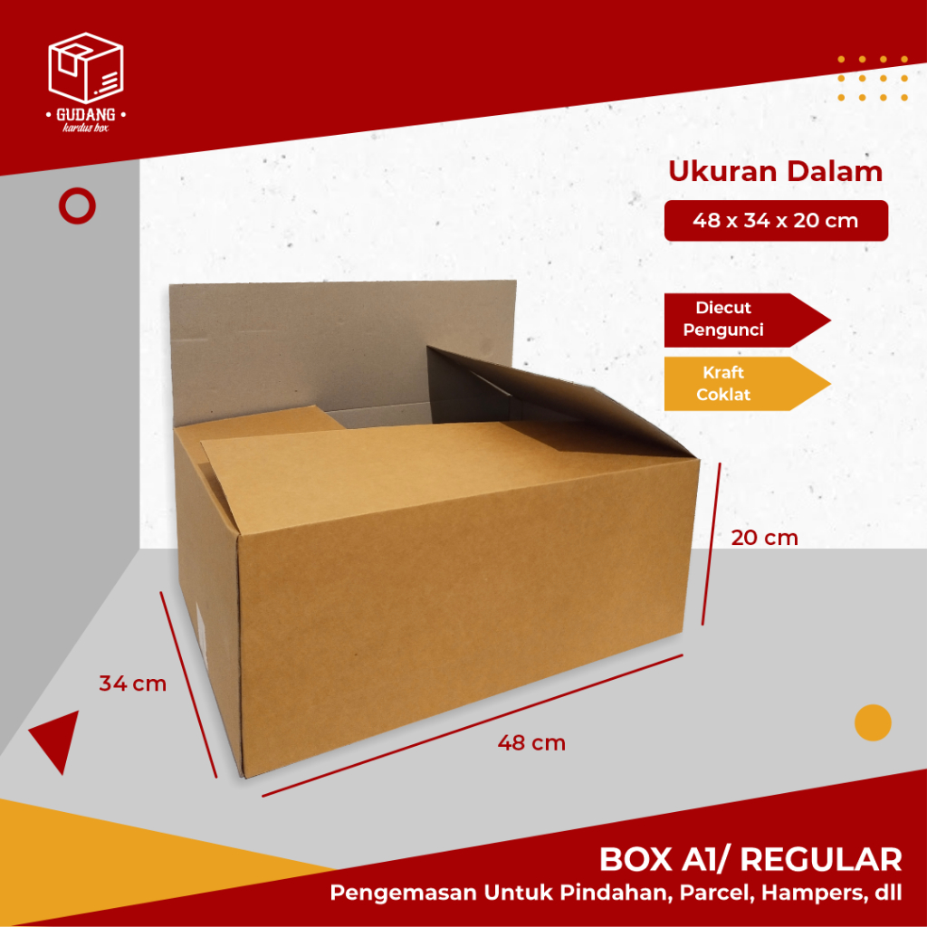 Box A1 - Size 48 x 34 x 20 cm Plain/ Cardboard/ Cardboard Box Packing ...