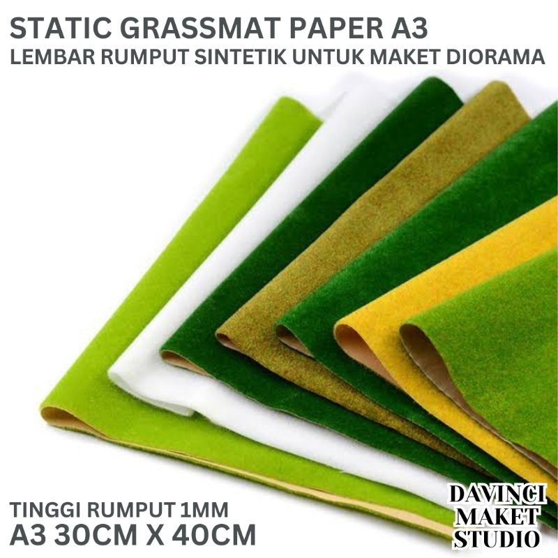 (A3) Static Grass Sheet 30cm x 40cm Wide Miniature Diorama Model Base ...