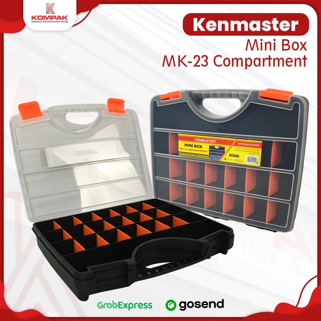 Kenmaster Mini Tool Box With Handle 23 Compartments - Nut Bolt Box ...