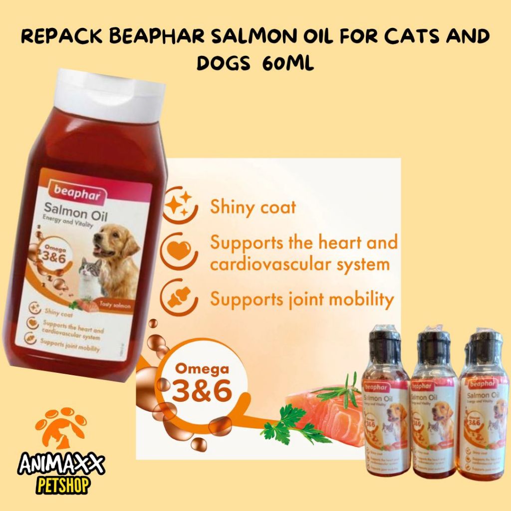 Repack Beaphar Salmon Oil 60ml For Dogs And Cats | Shopee Philippines