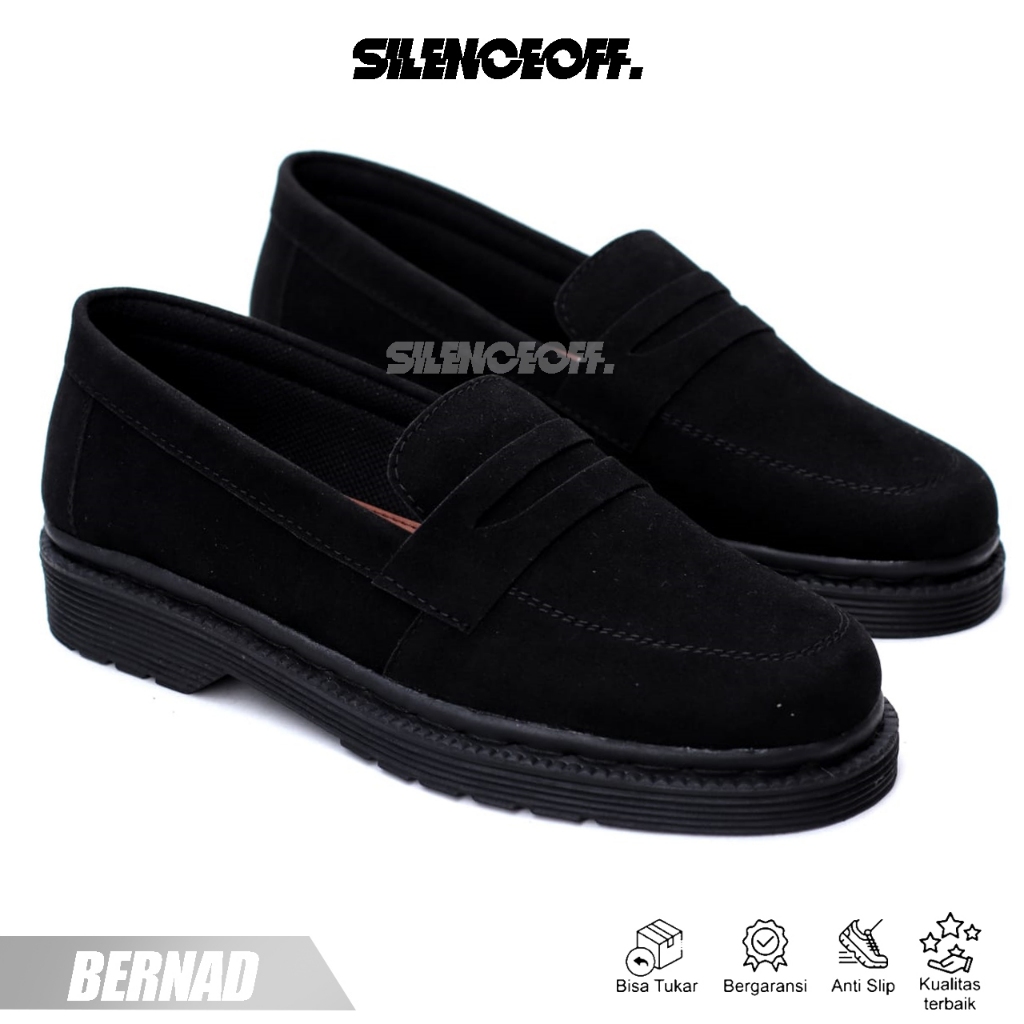 SILENCE OFF - Black Men's Docmart Formal Work Loafers Shoes | Shopee ...