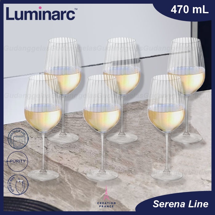 1 SET 6 PCS Luminarc Wine Glasses/Luminarc Foot Glasses/Luminarc Serena ...