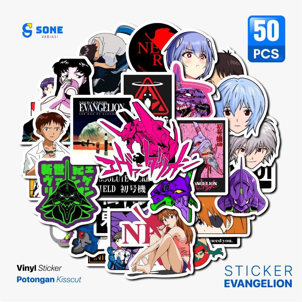 Sticker Pack Evangelion Mecha Neon Genesis Paper Vinyl Waterproof ...